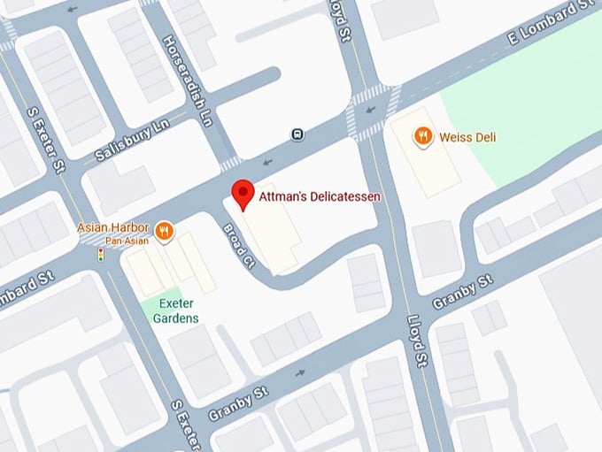 16. attman's delicatessen's map