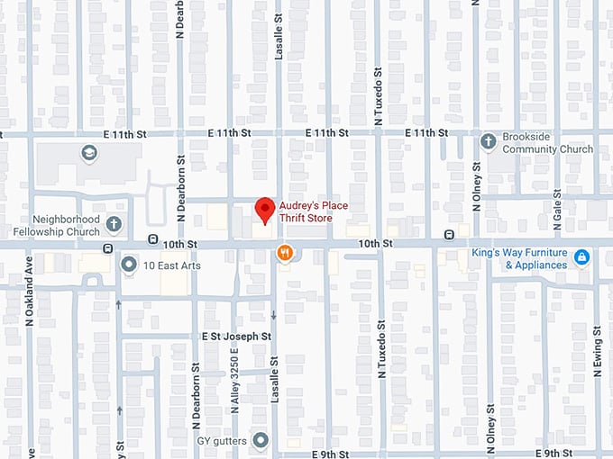 16. audrey's place thrift store map