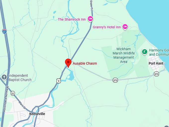 16. ausable chasm map