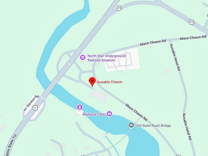 16. ausable chasm map