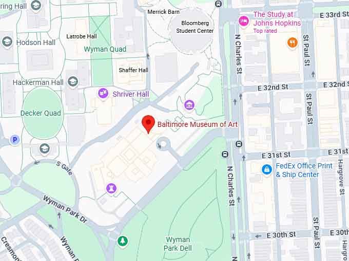 16. baltimore museum of art map