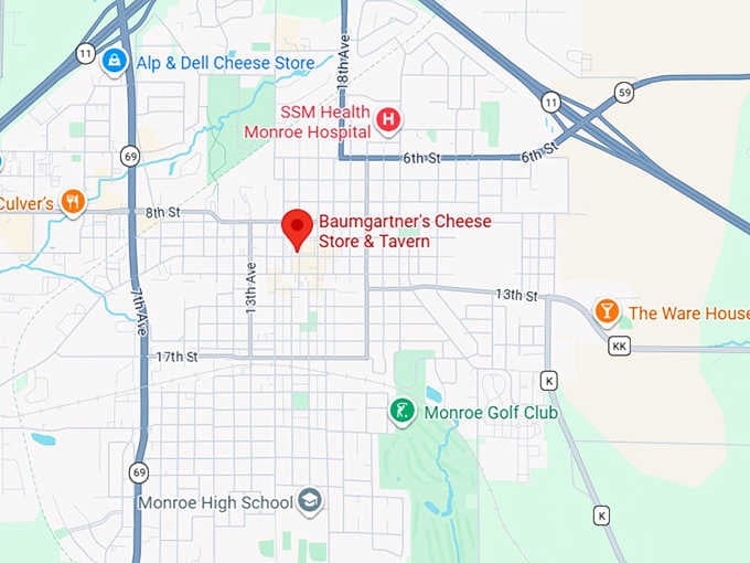 16. baumgartner's cheese store & tavern map