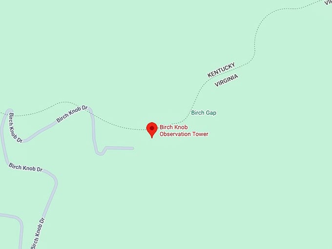16. birch knob observation tower map