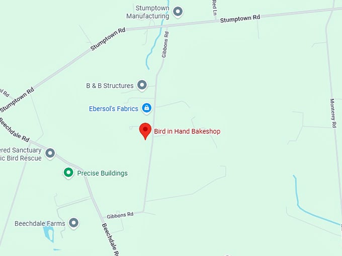 16. bird in hand bakeshop map
