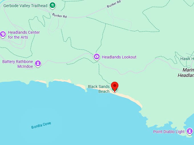16. black sands beach map
