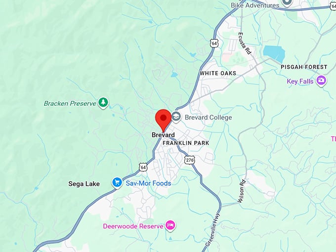 16. brevard nc map
