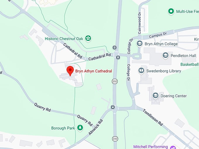 16. bryn athyn cathedral map