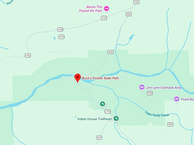 16. buck's pocket state park map