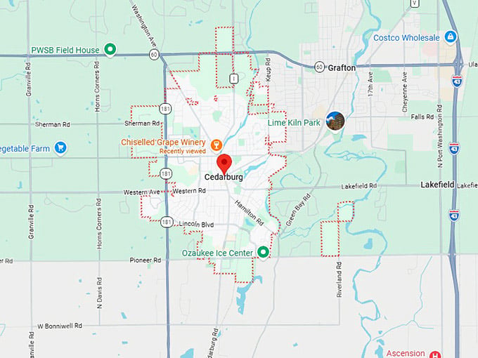 16. cedarburg map