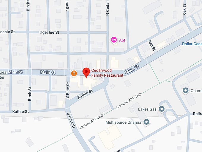 16. cedarwood family restaurant map