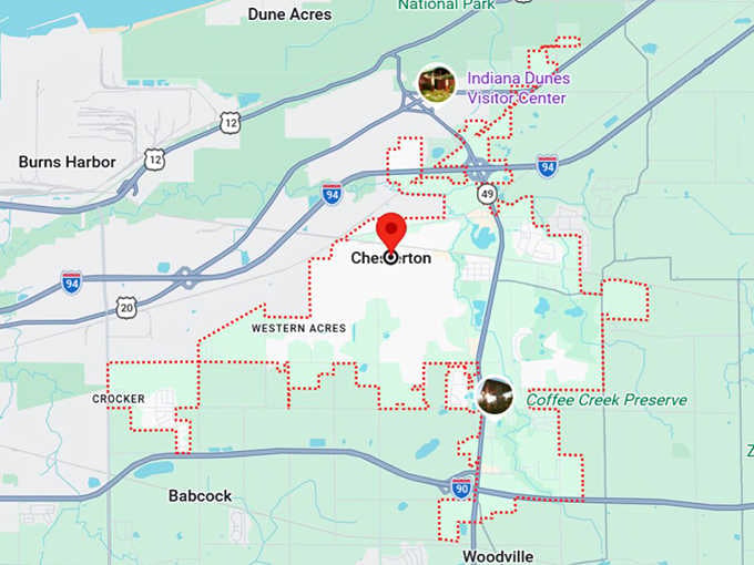 16. chesterton, in map