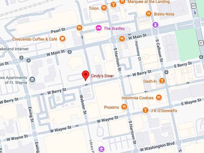 16. cindy's diner map