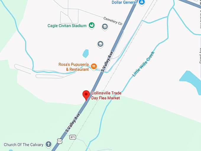 16. collinsville trade day flea market map