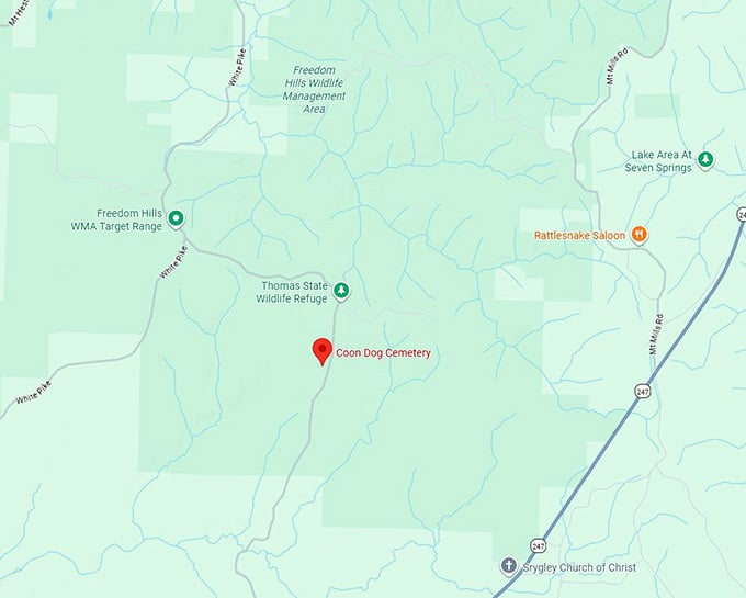 16. coon dog cemetery map