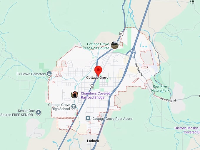 16. cottage grove, or map