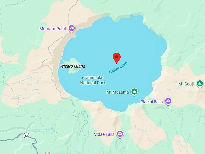16. crater lake map