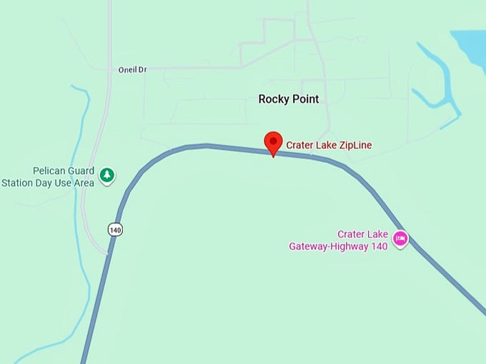 16. crater lake zipline map