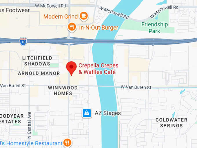 16. crepella crepes & waffles caf&eacute; map