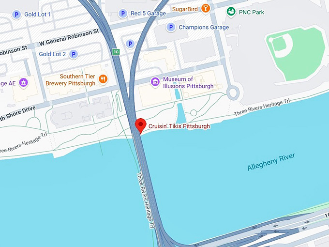 16. cruisin' tikis pittsburgh map