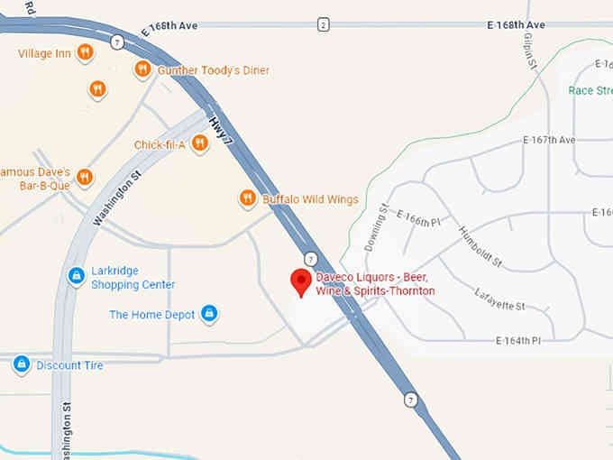 16. daveco liquors beer, wine & spirits thornton map
