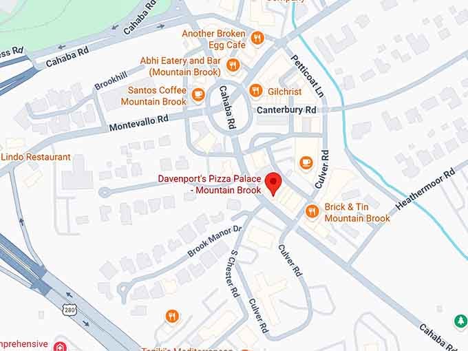 16. davenport's pizza palace mtn brook map