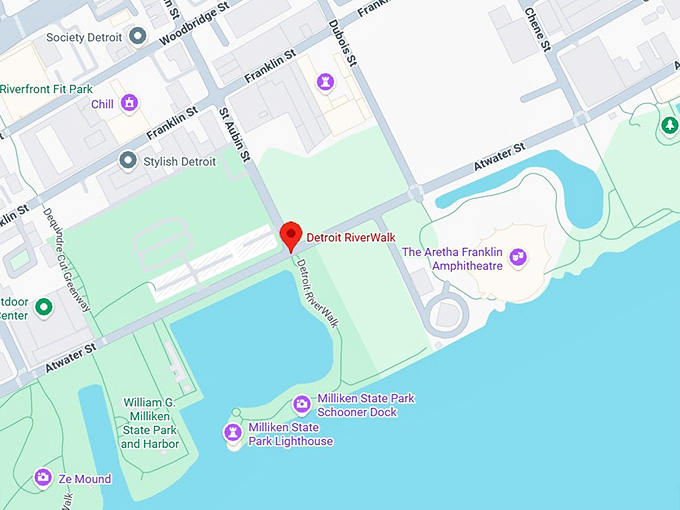 16. detroit riverwalk map