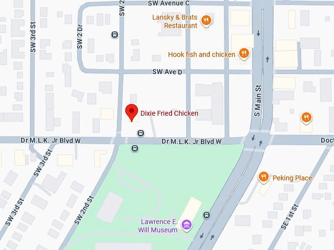 16. dixie fried chicken's map