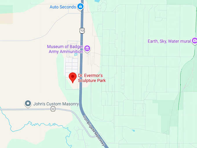 16. dr. evermor's sculpture park map
