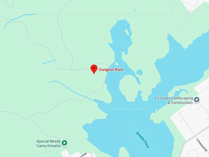 16. dungeon rock cave in lynn woods reservation map
