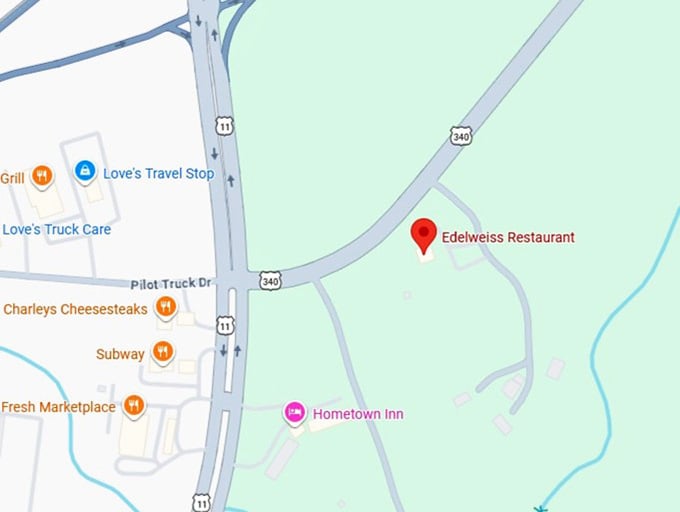 16. edelweiss restaurant's map