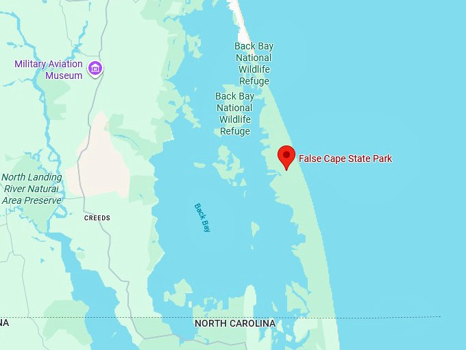 16. false cape state park map