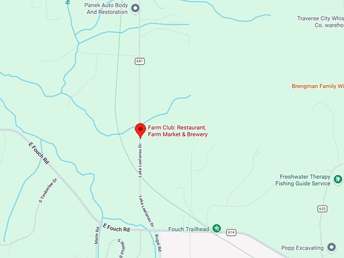 16. farm club restaurant, farm market & brewery map