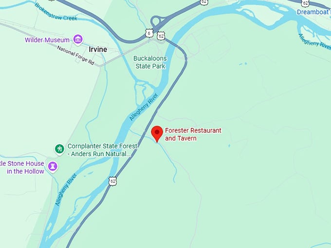16. forester restaurant and tavern map