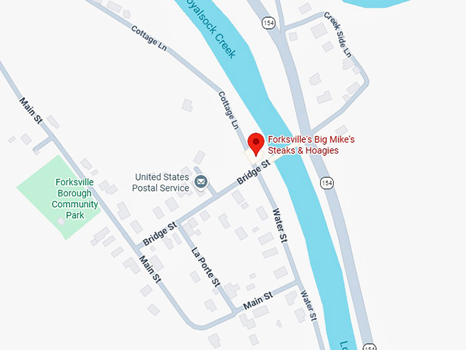16. forksville’s big mike’s steaks & hoagies map