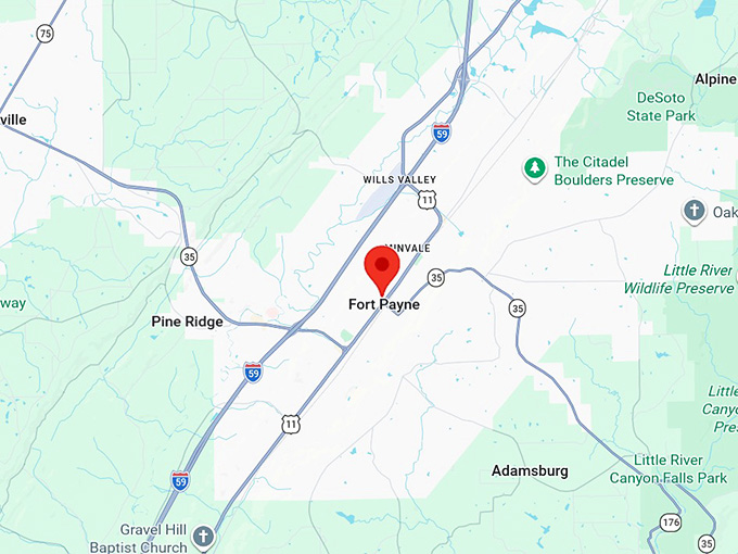 16. fort payne al map