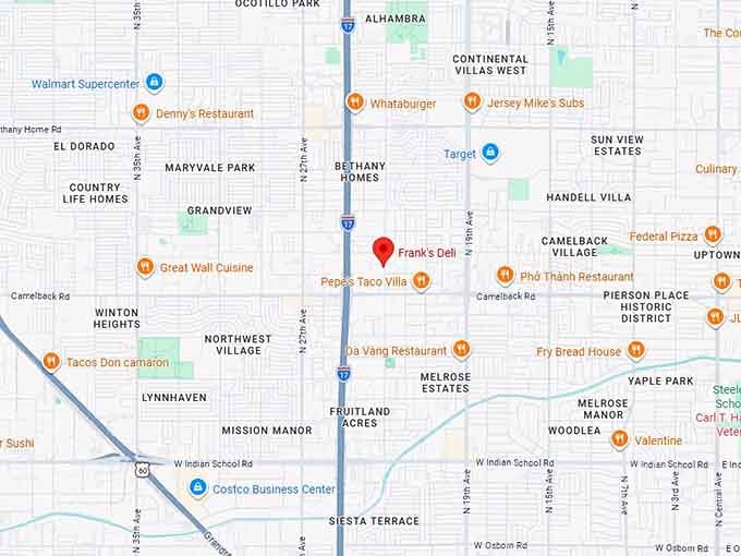 16. frank's deli map