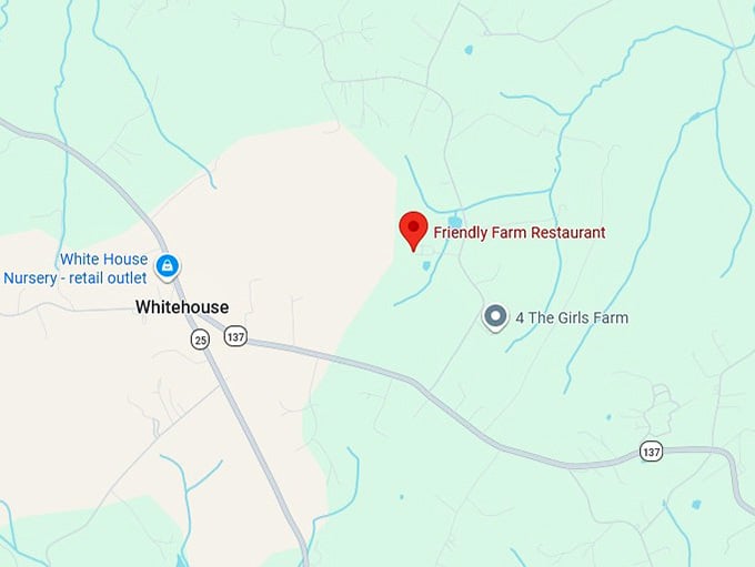 16. friendly farm restaurant's map