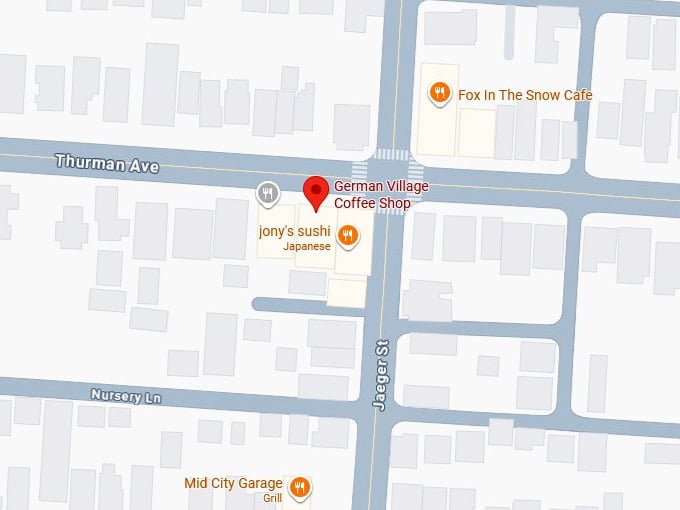 16. german village coffee shop's map