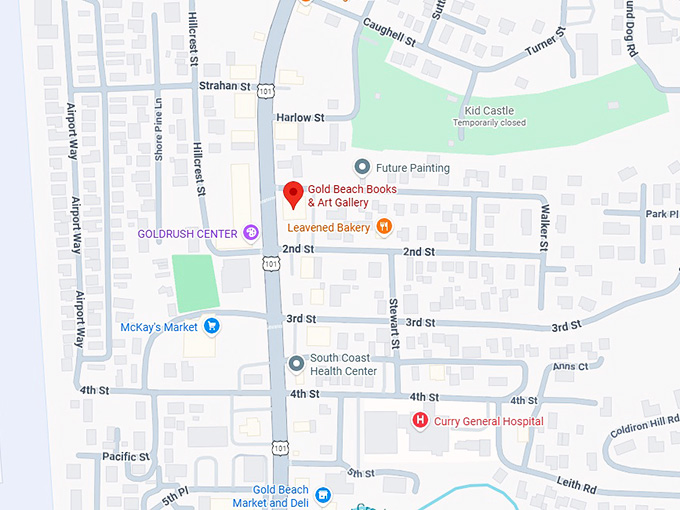 16. gold beach books & art gallery map