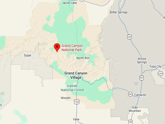 16. grand canyon national park map