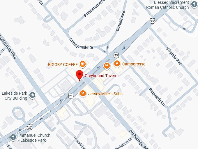 16. greyhound tavern's map