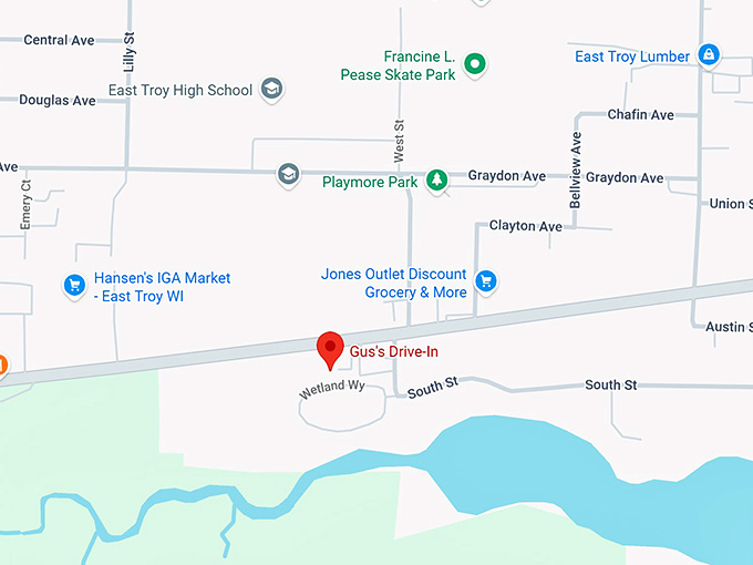 16. gus's drive in map