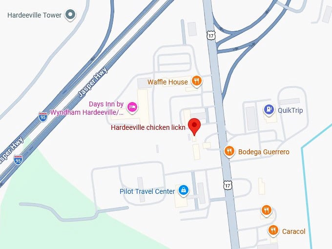 16. hardeeville chicken lickn's map