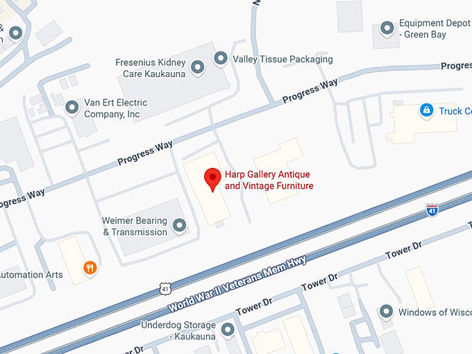 16. harp gallery antique and vintage furniture map