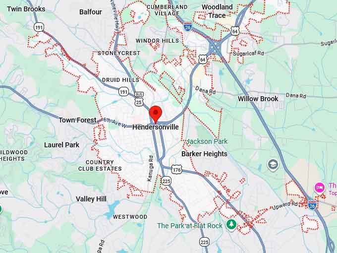 16. hendersonville map
