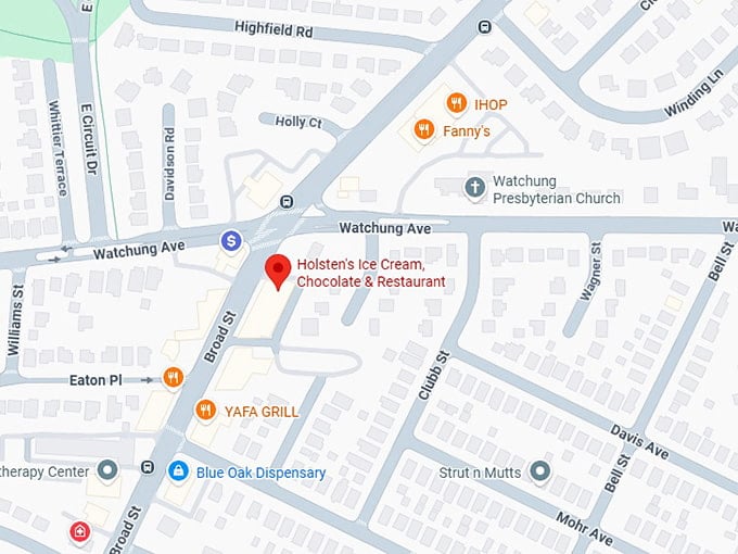 16. holsten's ice cream, chocolate & restaurant map