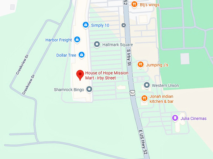 16. house of hope mission mart irby street map