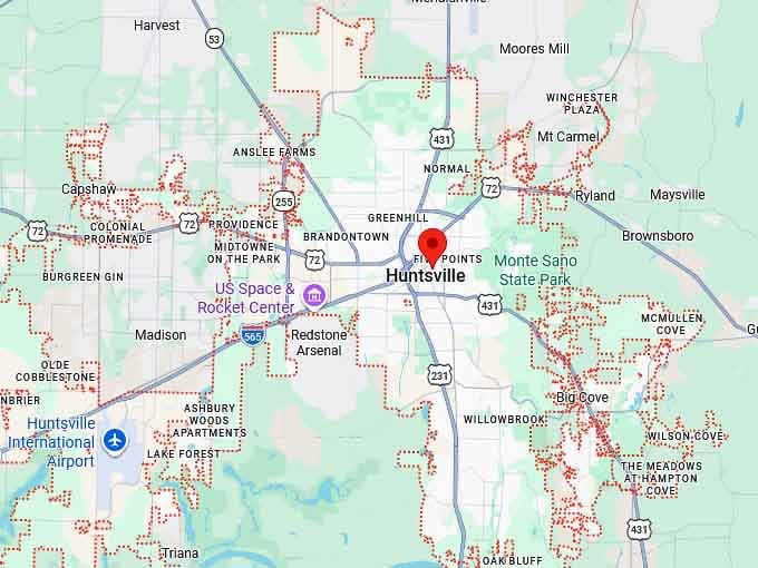 16. huntsville map