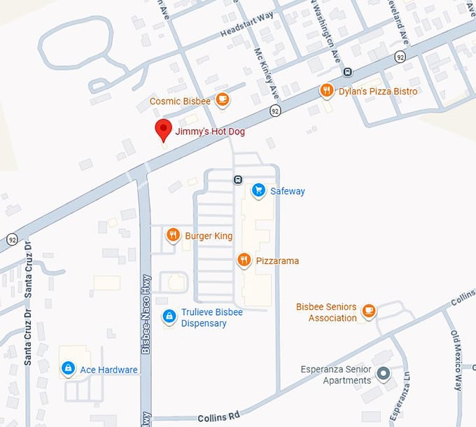 16. jimmy's hot dog co map
