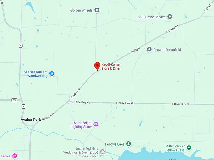 16. kad e korner store & diner map
